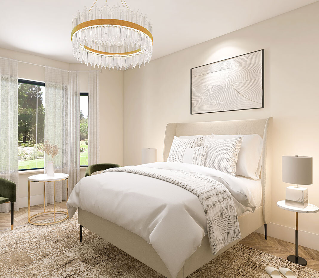 Olive Guest Bedroom - BK Interior Designs