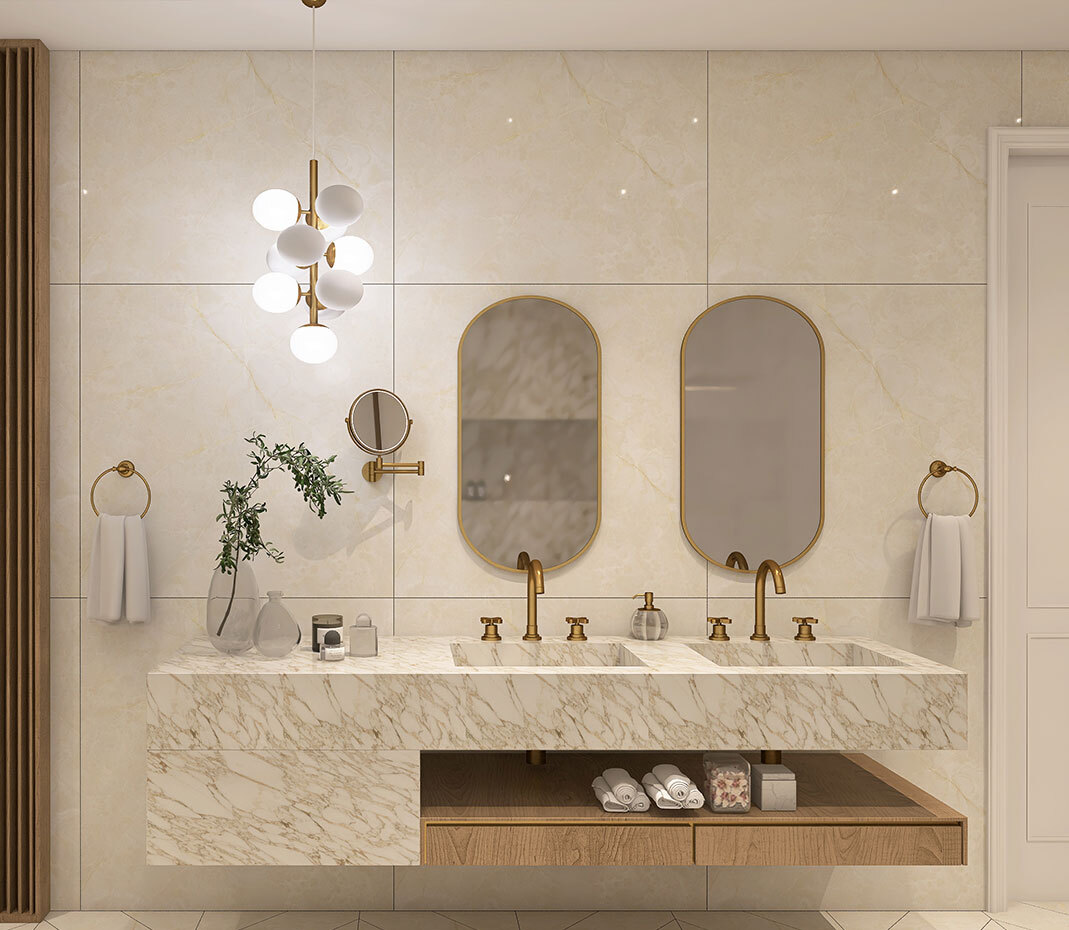 Olive Primary Bath Concept - BK Interior Designs